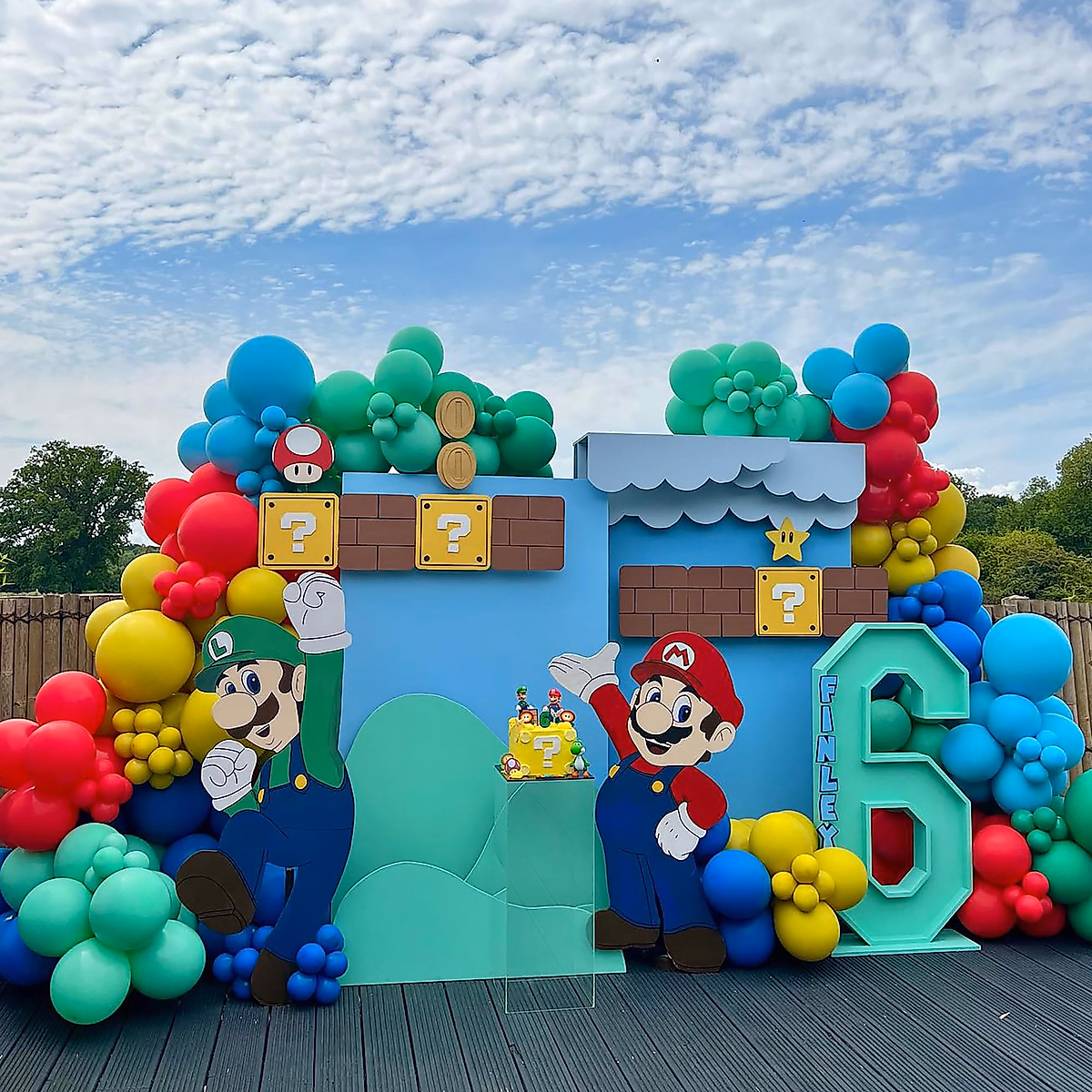 MOMOSHERO 165Pcs Red Blue Yellow Green Balloon Arch Garland Kit,with Star Foil Balloon Double Stuffed Red Blue Balloons for Super Bro Carnival Themed Birthday Party Decorations Video Game Baby Shower