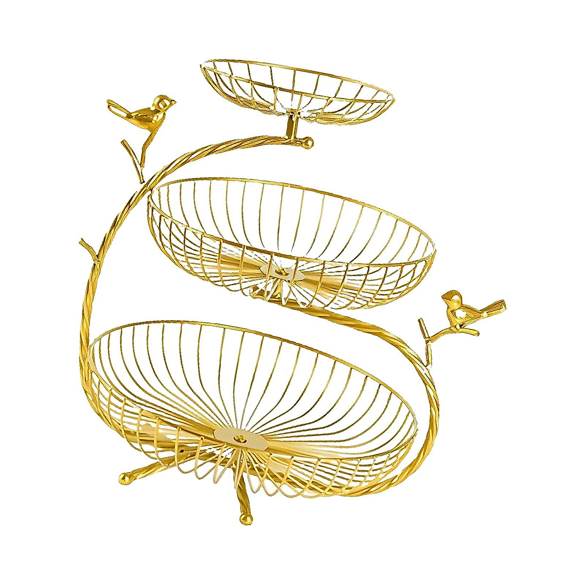 Gralara 3 Tier Fruit Serving Basket Candy Plate Basket Food Dessert Storage Plate Vegetables Storage Organization Organizer for Hotel Ceremony Decor