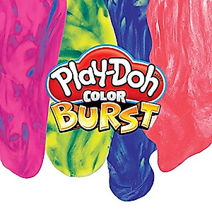 Play-Doh Color Burst Bright Pack of 4 Non-Toxic Colors, 2 Oz Cans
