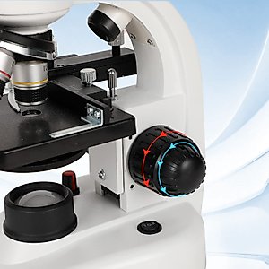 Compound Binocular Microscope, WF10x and WF25x Eyepieces,40X-2000X Magnification, LED Illumination Two-Layer Mechanical Stage microscopes for Adults