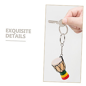 Djembe Drum Keychain African Percussion Drum Charm Pendant Key Ring Mini Percussion Instrument Decor for Car Bag Handbag 3Pcs