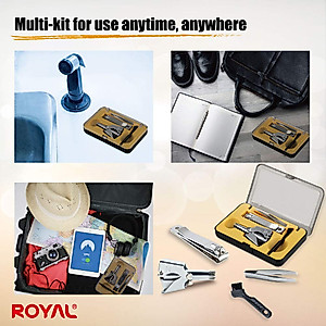 [Made in Korea] Nose Hair Trimmer for Men Set,Birdie Set, with Nail Clippers and Tweezers, Manual, Battery-Free, Waterproof, Painless, Patented Mechanism RET-4