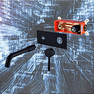 Bathroom Faucet Wall Mounted Bathroom Sink Faucet 360° Rotate Faucet Aerator Basin Mixer Tap Black Brass Lavatory Faucet Single Handle Hot and Cold Water Bathroom ​Vessel Sink Faucet Heavy Duty