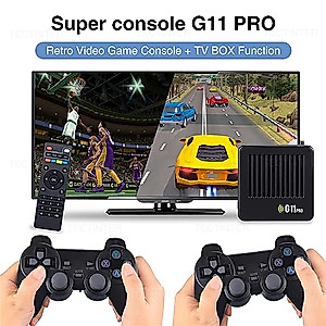 G11 Pro Game Box 4K HD TV Game Stick Video Game Console 256G Built in 60000+ Retro Games Portable Game Player Wireless Gamepad (256G 60000+Games)