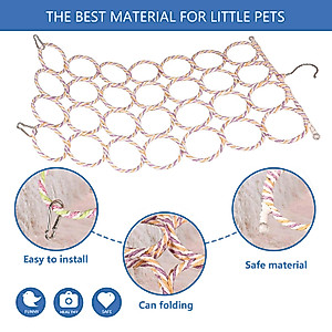 Sysmashing 3 Pack Swing Hanging Toys,Bird Climbing Rope Net Ladders Small Medium Pet Activity Toy Suitable for Parakeet,Cockatiel,Cockatoo,Hamster,Rat,Ferret(Random Color)