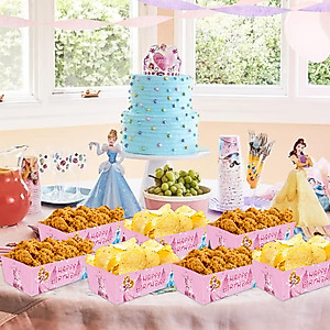 30Pcs Princess Party Decorations Food T ray, Princess Birthday Party Decorations Princess Food Tray Princess Theme Party Favors Paper Food Serving T ray