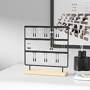 Julysky Earring Holder Organizer,Earring Holder Stand for Hanging Earrings,Earring Display Stand，Earring Organizer Stand，Earring Tree (Black, 3 Layers)