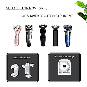 Razor Holder for Shower Wall Command Straight Electric Shaver Bathroom Beauty Apparatus Storage Organizer Wall Mount Self Adhesive Adjustable Size Razor Hanger 2 Pack (black)