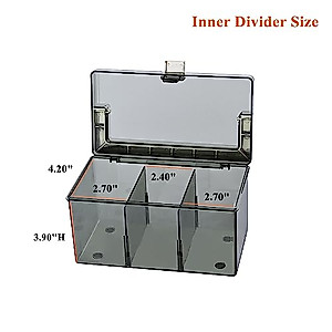 BangQiao Small Plastic Storage Box with Handle and Adjustable Dividers, Multipurpose Lockable Container Case for Sewing, Stationery, Art&Craft Supplies, Cosmetics, First Aid Kit, Clear/Smoke Green