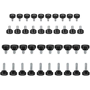 Lependor M4x12 M5x12 M6x12 M6x20 Threaded Knurled Thumbscrew Grip Knobs Thumb Screw for Machinery Latche (M4 M5 M6 Threaded Knurled Thumbscrew)