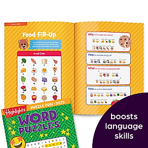 Highlights for Children Puzzle Fun 2025 Books for Kids Ages 6 and Up, 4-Book Set of Brain Teasers, Mazes, Word Puzzles and More Travel-Friendly Screen Free Kids Puzzles