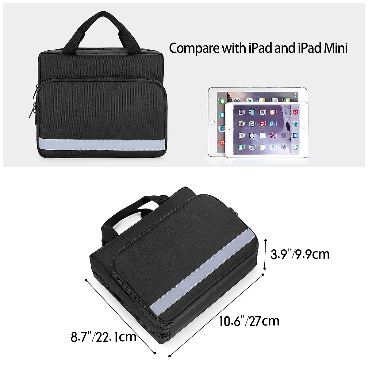 Trunab Utility Nurse Case Padded Stethoscope Case, Hold Two Stethoscopes/BP Cuffs and Nurse Accessories, Small Empty First Aid Bag for Nurses, Doctor, Black (Patent Design)