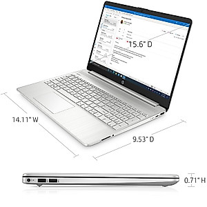 HP 15 15.6" Touchscreen FHD Business Laptop Computer, Intel Core i7-1165G7 up to 4.7GHz, 32GB DDR4 RAM, 1TB PCIe SSD, 802.11AC WiFi, Bluetooth, Silver, Windows 11 Pro S, BROAG 64GB Flash Drive
