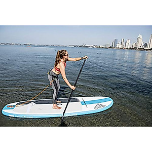 Boardworks SHUBU Riptide Inflatable Stand-Up Paddle Board (iSUP) | SUP Package Includes Three Piece Paddle, Carry Bag and Pump (SUP) Complete Kit | 10’6”, Blue/White/Grey