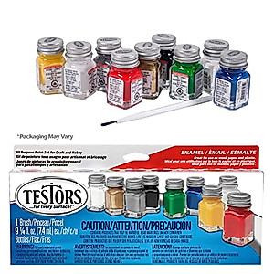 Testors Model Paint Enamel 10pc Paint Set, Pixiss Model Paint Storage Case for Testors Paints (Holds 30 Bottles)