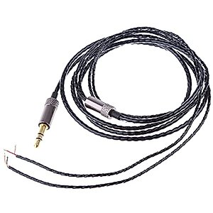 3.5mm Replacement Repair DIY Cable Cord Line Lead Wire in-Ear Headphones Earphones Black and Gray