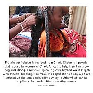 Chebe Butter - Chebe Hair Butter - Ayurvedic Hair Butter with Shea Butter, Karkar Oil, Tallow Fat, Ostrich Oil, Saw Palmetto, Amla, Rosemary, Promotes Length Retention, Softer Hair, 8oz