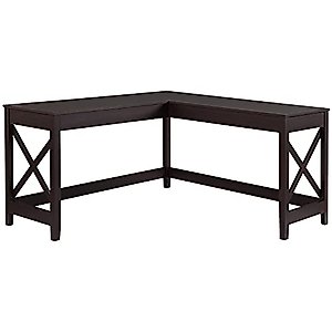 HOMCOM 57" L-Shaped Corner Desk, Computer Home Office Desk and Writing Table, Brown