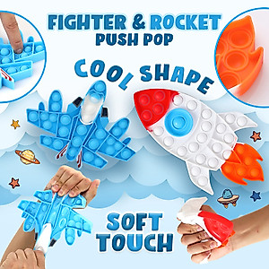 Sensory Pop Fidget Toy for Boys Birthday Gift for Kids | 2 Packs Push Pop Bubble Toys | Fidget Push Squeeze Toys Silicone Pop for Autistic Kids Adult Classroom Anxiety Stress Relief Toy