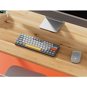 nuphy Air60 Portable Wireless Keyboard, 60% Low Profile Mechanical Keyboard, Supports Bluetooth 5.0, 2.4G and Wired Connection, Compatible with Windows and Mac OS Systems-Gateron Red Switch