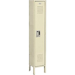 Single Tier Locker, 12x12x60, 1 Door Ready To Assemble, Tan