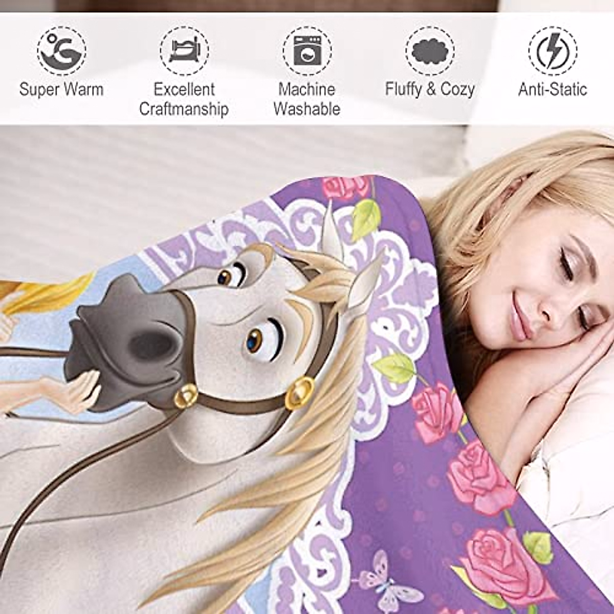 Cediyus Anime Princess Flannel Blanket - Cartoon Blanket Lightweight, Plush and Perfect for Girls and Women - 50"X40" All-Season Throw Blanket (40"x50")