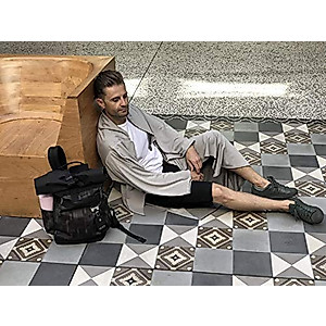 4-Rest Travel Blanket Wearable Super Lightweight Packable Travel Blanket with Sleeves and 2-in-1 Warm/Cooling Effect (Blue, M-L-XL)