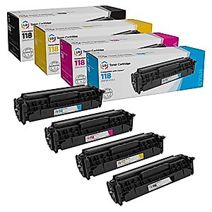 LD Products Remanufactured Toner Cartridge Replacements for Canon 118 (4 Set - BK, C, M, Y) Compatible with ImageClass LBP7200Cdn, LBP7660Cdn, MF726Cdw, MF729Cdw, MF8350Cdn, MF8380Cdw, MF8580Cdw
