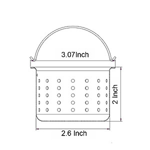 Talea SUS304 Stainless Steel Deep Sink Strainer Inner Basket QS197C010 Replacement For Kitchen Drainer