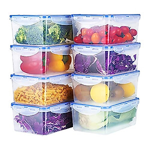 Mengico Food Storage Containers Meal Prep Container Airtight Food Storage Containers Plastic Food Containers With Lids Lunch Containers[8 Pack, 73 Ounce]