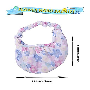 Plush Flower Hobo Bag - Fluffy Fuzzy Purse Shoulder Handbag Fashion chic aesthetic Tote Bag for Women Girls Great Gifts