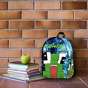 Kids School Bag Girls Boys Backpack Cute Cartoon Frog Lightweight Shoulder Book Bag Durable Middle Elementary Daypack Travel with Water Bottle Pocket