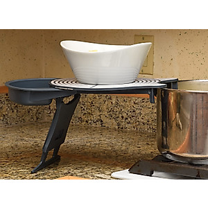 Set N Serve Kitchen Caddie, Adjustable Plating Stand with Detachable Spoon Rest (Extra Large)