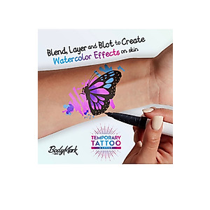 BIC BodyMark Temporary Tattoo Kit: 9 Markers, 5 Stencil Sheets, Inspiration Book