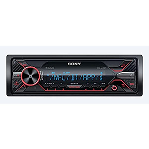 Sony DSX-A416BT Single Din Bluetooth Front USB AUX Multi-Color Car Stereo Digital Media Receiver Bundled with Earbuds (No CD Player)