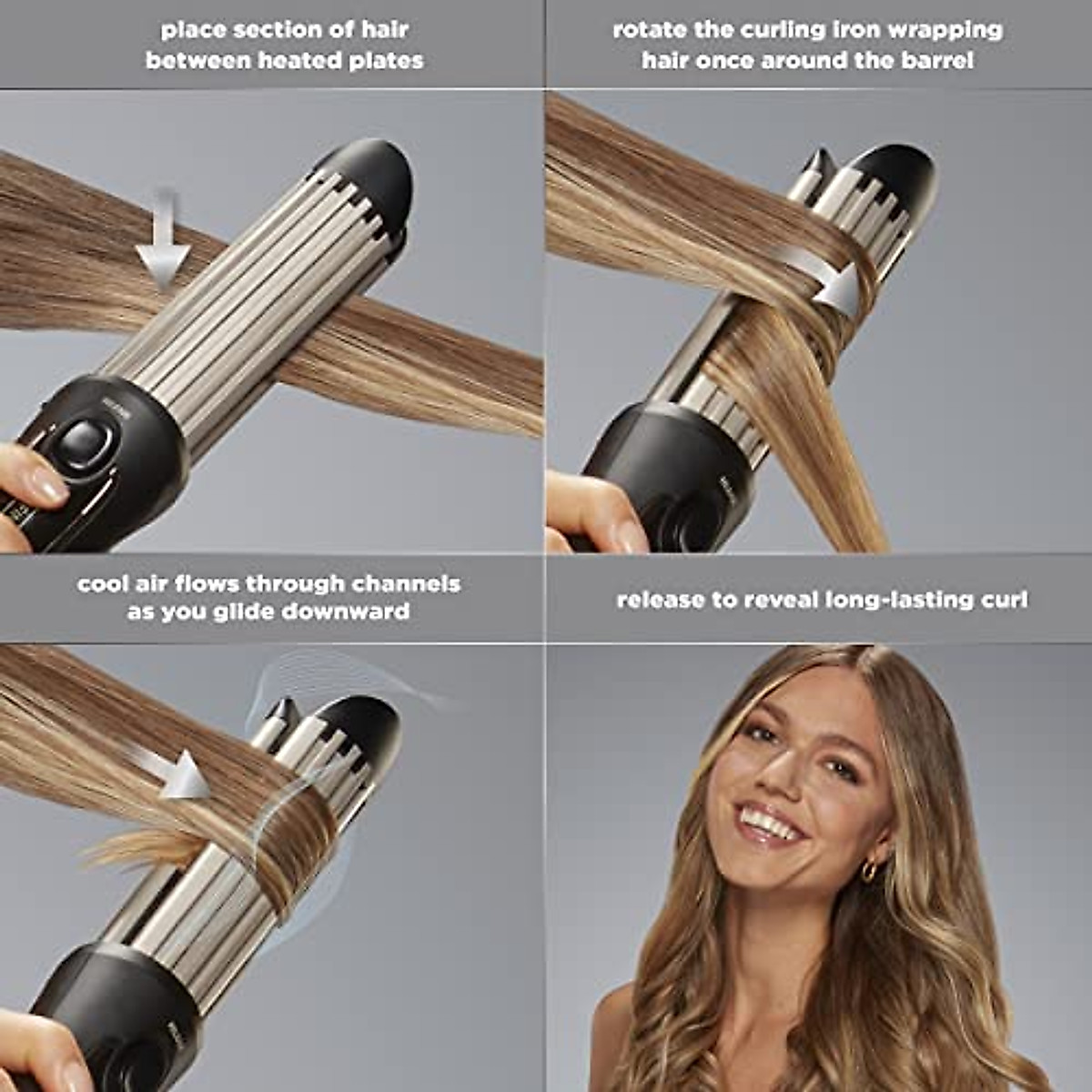 INFINITIPRO BY CONAIR Cool Air Curling Iron, Protects Against Damage and Locks in Style for Effortless Long Lasting Curls & Waves