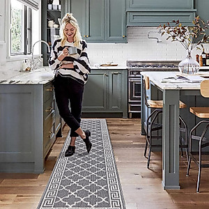 Pauwer Kitchen Rugs Runners for Hallways 2x10, Absorbent Door Mats Indoor, Washable Entryway Rug Runner, Farmhouse Laundry Room Rug, Non Slip Throw Rugs Carpet Runners for Hallway Entryway,Grey