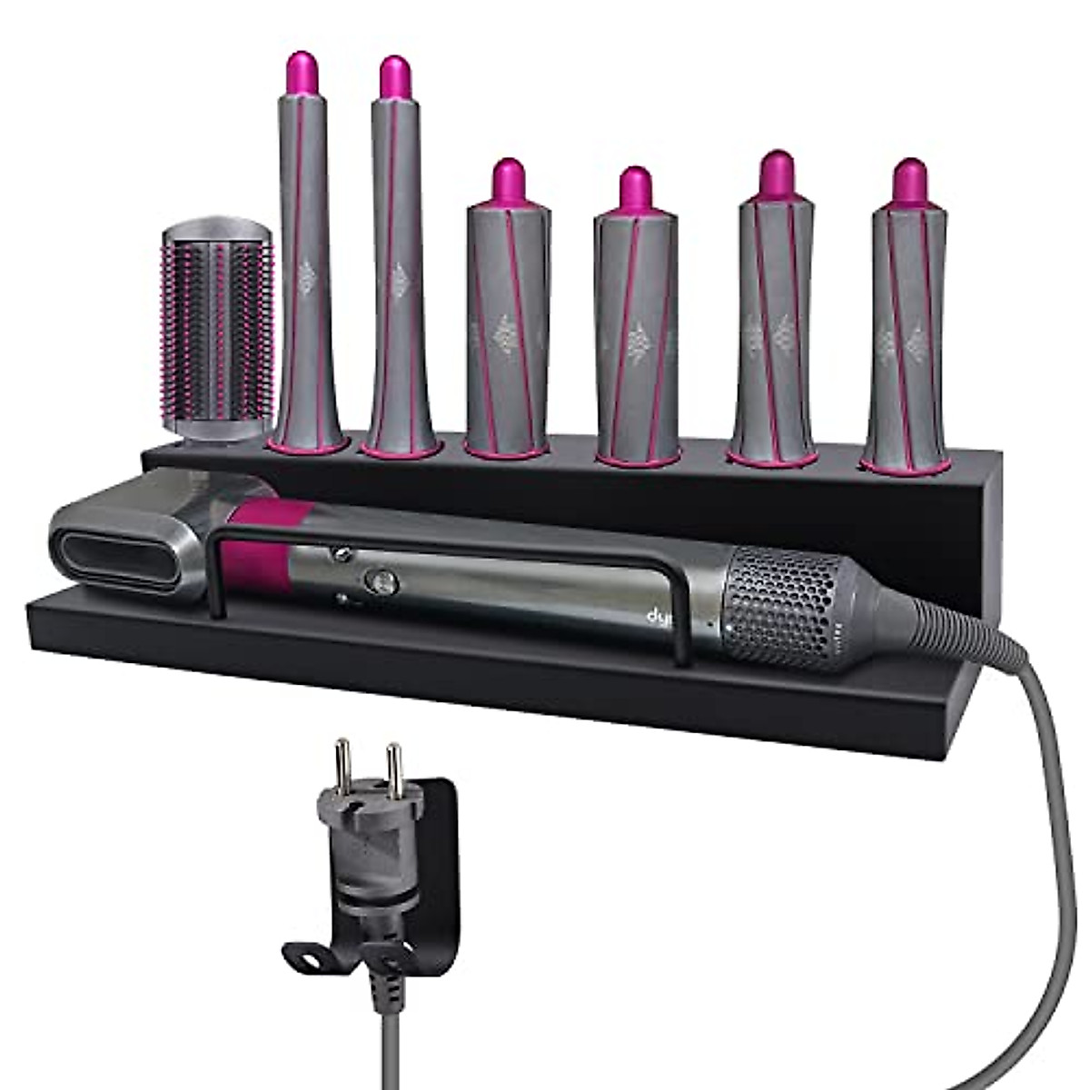 Storage Holder for Dyson Airwrap, Wall Mounted Rack for Dyson Airwrap Curling Iron Accessories, Wall Mounted Holder with Adhesive for Home Bathroom Organizer