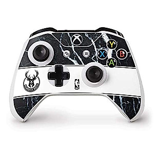 Skinit Decal Gaming Skin compatible with Xbox One S Controller - Officially Licensed NBA Milwaukee Bucks Marble Design