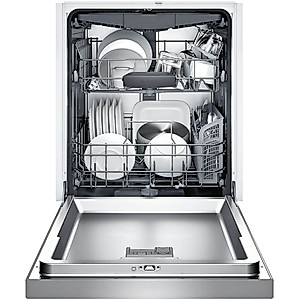 Bosch SHEM63W55N 24" 300 Series Built In Full Console Dishwasher with 5 Wash Cycles,in Stainless Steel