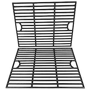 BBQSTAR BBQ Grill Grate 17-inch Matte Cast-Iron Cooking Grate Replacement with Grill Grate Lifter for Nexgrill 4 Burner 720-0830H, 720-0670A, 720-0783E, Uniflame GBC981, Kenmore 2-Pack