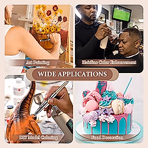 PELCAS Cordless Airbrush Kit with Compressor LCD Display, Rechargeable 36PSI Airbrush Gun, Handheld Airbrush Machine for Nails Art, Painting, Barber, Cake Decor, Cookie, Mode, Tattoo