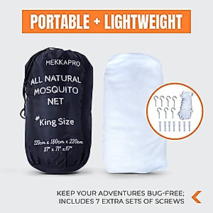 MEKKAPRO Ultra Large Mosquito Net with Carry Bag, Bug Netting with 2 Openings | Mosquito Netting for Bed, Patio, Camping, Outdoor & Travel | Mosquito Net for Bed with Carrying Pouch & Hanging Kit