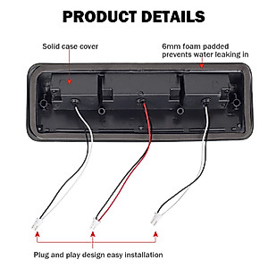 nifeida High Mount 3rd Brake Light for 2004-2008 Ford F150, 2007-2010 Ford Explorer, 2006-2008 Lincoln Mark LT 22LEDs Waterproof Wedge Center Tail Light Heavy Duty Third Stop Light Cargo Lamp