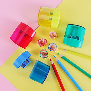 KIDMEN 2 Holes Pencil Sharpener,Pencil Sharpener for Kids,Pencil Sharpener Handheld-12 PACK