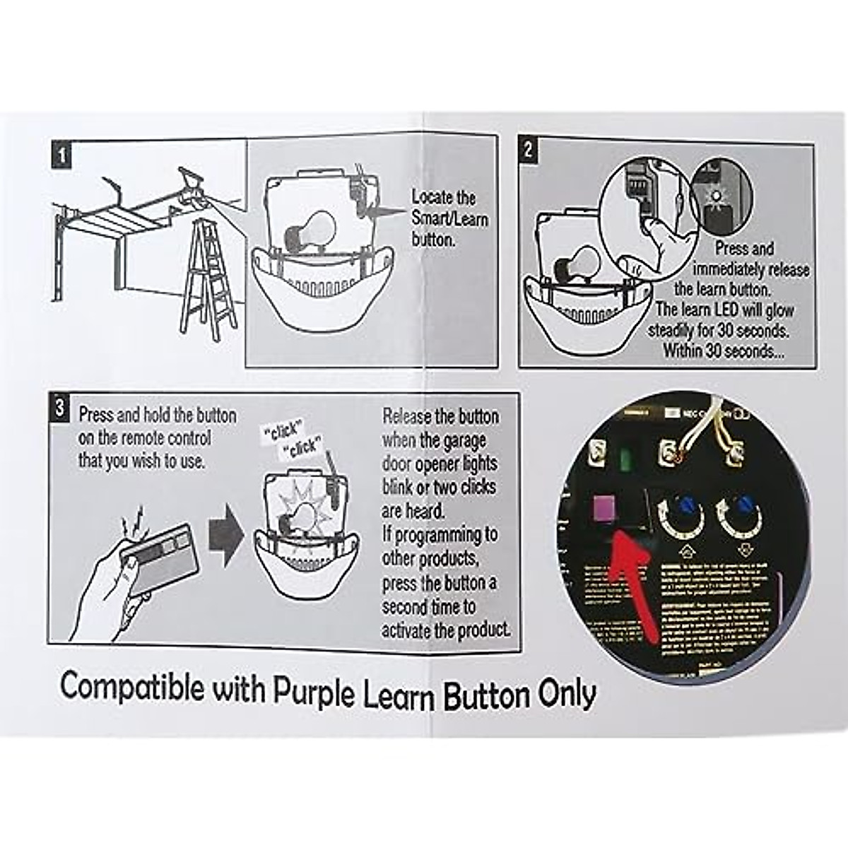 Garage Door Opener Remote for Sears Craftsman 139.53753315mhz 139.53985D Purple Button Three Button Remote