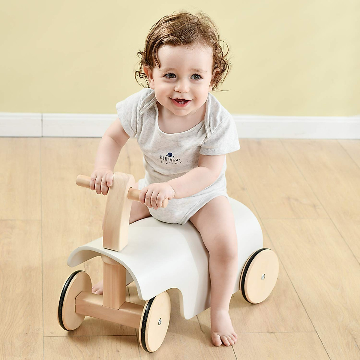 labebe Kids Ride On Toys for 1+ Year Old, Baby Balance Walker Car Toddler Wooden Ride-On Toy with Wheels, Children Push Walker Toy/Infant Riding Strollers for 12M+ Boys/Girls