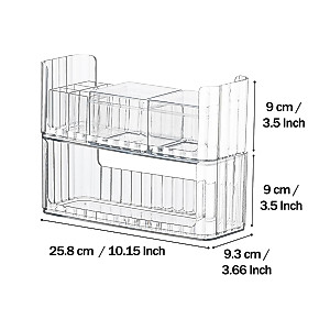 MORNITE 2-Tier Medicine Cabinet Shelves Organizer, Makeup Storage Holder Compartments, Shelf Trays for Bathroom Cabinet Wall, Counter, Vanity, Kitchen - Clear