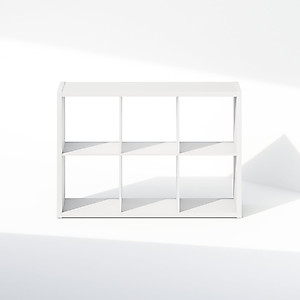 Furinno Cubic Open Back Multipurpose Clothing & Closet Storage Organizer Shelf, 6-Cube, White