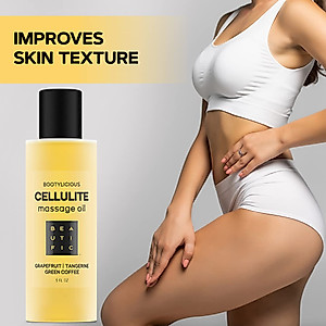 Advanced Anti Cellulite Massage Oil, Firming & Lymphatic massage oil Benefiting for Thighs, Butt. Cellulite Oil for Effective Sculpting & Even Skin Texture. Stretch Mark Oil Scar and Cellulite Remover